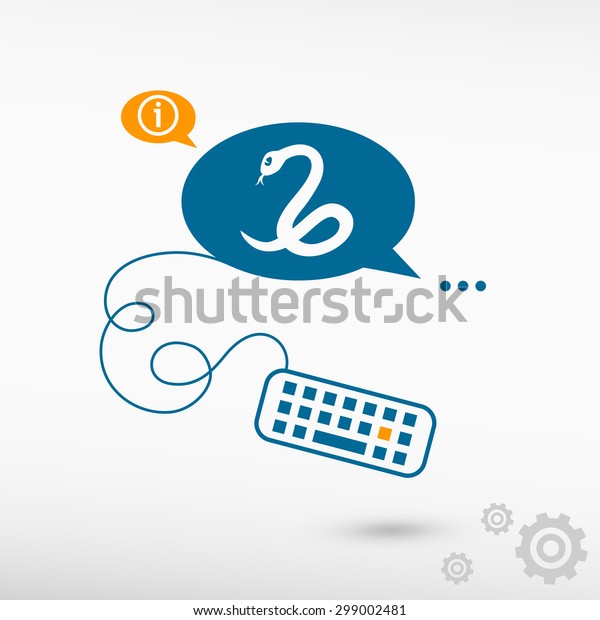 Snake Icon Keyboard On Chat Speech Stock Vector (Royalty Free ...