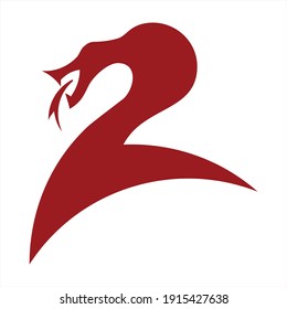 Vektor Stok Snake Logo Resembling Number 2 Suitable (Tanpa Royalti ...