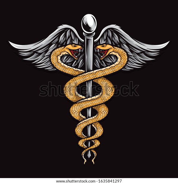 Snake Medical Symbol Vector Logo Stock Vector (Royalty Free) 1635841297