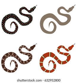 Vektor Stok Snake Reptile Cartoon Vector Set (Tanpa Royalti) 554882950 ...
