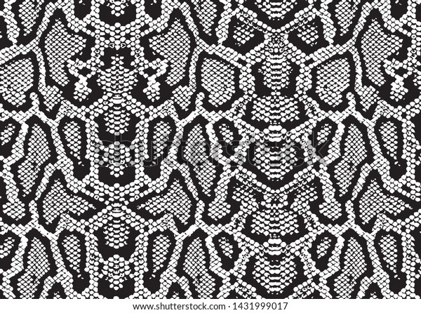 Snake Skin Pattern Texture Monochrome Black Stock Vector (Royalty Free ...