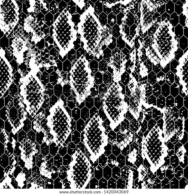 Snake Skin Scales Texture Hexagon Seamless Stock Vector (Royalty Free ...