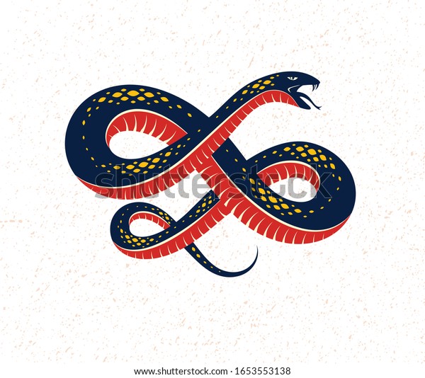 Snake Vector Logo Emblem Tattoo Deadly Stock Vector (Royalty Free ...
