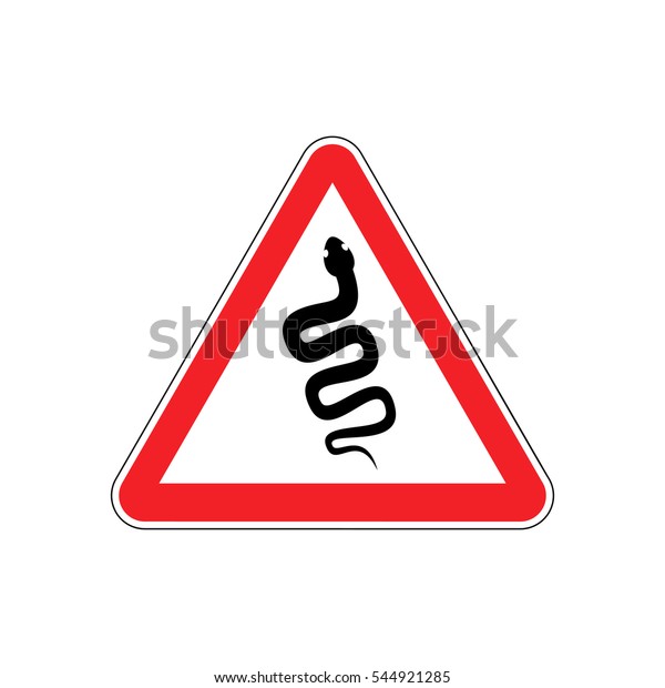 Snake Warning Sign Red Venomous Serpent Stock Vector (Royalty Free ...