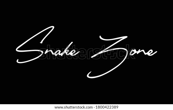 Snake Zone Calligraphy White Color Text Stock Vector (Royalty Free ...