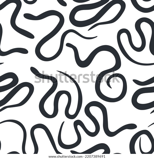 Snakes Dark Silhouettes Seamless Pattern Vector Stock Vector (Royalty ...