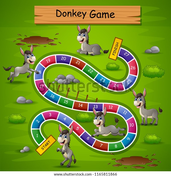 Snakes Ladders Game Donkeys Theme: vetor stock (livre de direitos ...