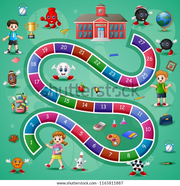 Snakes Ladders Game School Theme Stock Vector (Royalty Free) 1165811887 Snakes Ladders Game School Theme Stock Vector (Royalty Free) 1165811887