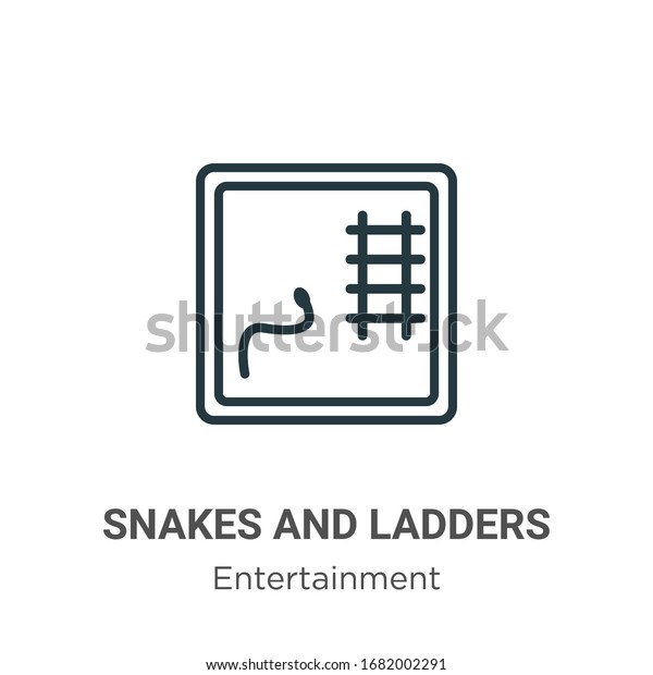 Snakes Ladders Outline Vector Icon Thin Stock Vector (Royalty Free ...