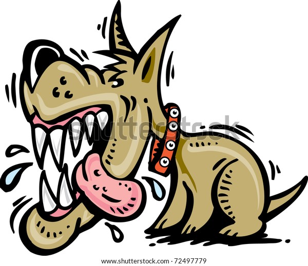 Snarling Vicious Little Mad Dog Mad Stock Vector (Royalty Free) 72497779