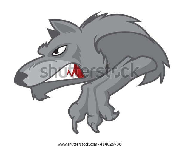 Snarling Wolf Mascot Vector Stock Vector (Royalty Free) 414026938