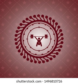 Snatch Weightlifting Icon Inside Retro Red Stock Vector (Royalty Free ...