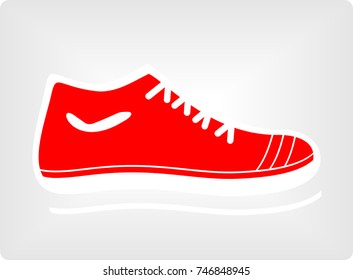 Sneakers Icon Red Style Stock Vector (Royalty Free) 746848945 ...