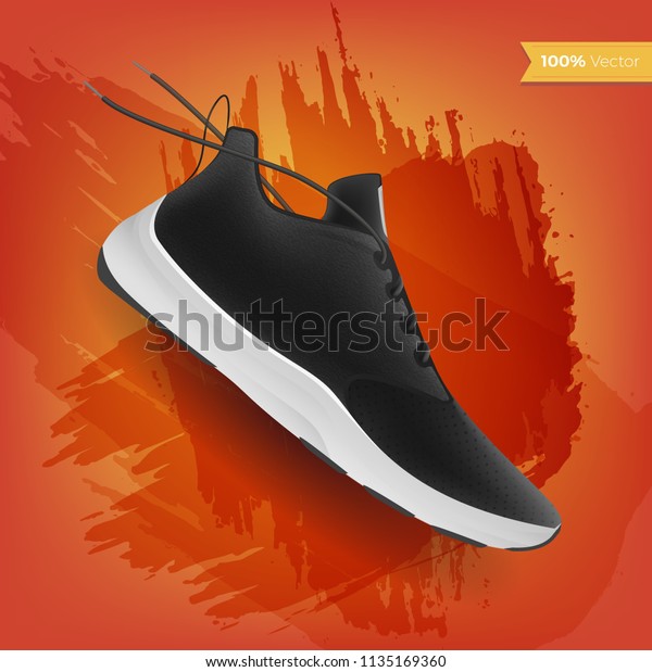 Sneakers On Abstract Background Realistic Style Stock Vector (Royalty ...