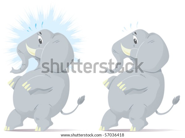 Sneaking Nervous Elephant Trying Tip Toe Stock Vector (Royalty Free ...