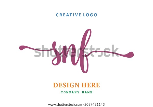 Snf Lettering Logo Simple Easy Understand Stock Vector (Royalty Free ...