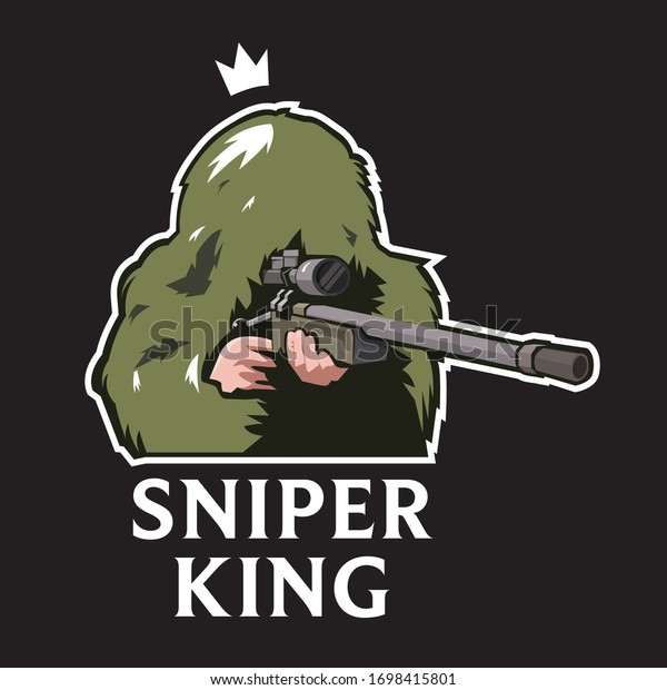 Sniper King Pubg Gaming Creative Modern Stok Vektör (Telifsiz) 1698415801