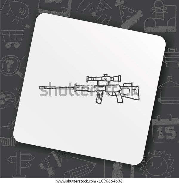 Sniper Rifle Doodle Stock Vector (Royalty Free) 1096664636 | Shutterstock