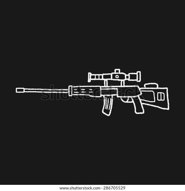 Sniper Rifle Doodle Stock Vector (Royalty Free) 286705529 | Shutterstock