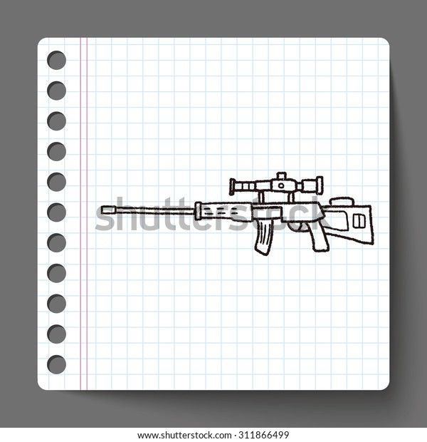 Sniper Rifle Doodle Stock Vector (Royalty Free) 311866499 | Shutterstock