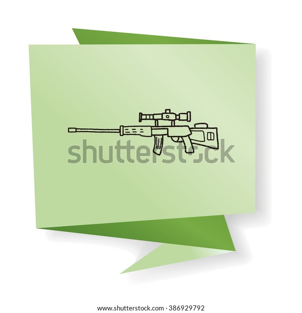 Sniper Rifle Doodle Stock Vector (Royalty Free) 386929792 | Shutterstock