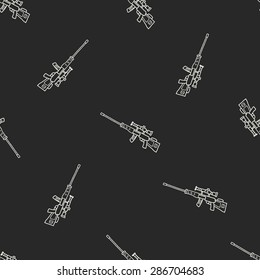 Sniper Rifle Doodle Seamless Pattern Background: vector de stock (libre ...