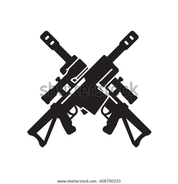 Sniper Rifle Icon Two Crossed Guns Stock Vector (Royalty Free ...