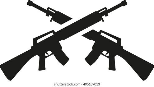 Sniper Rifles Crossed Stock Vector (Royalty Free) 495189013 | Shutterstock