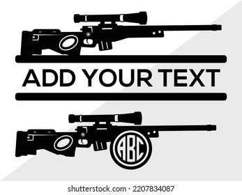 Sniper Rifles Monogram Svg Printable Vector Stock Vector (Royalty Free ...