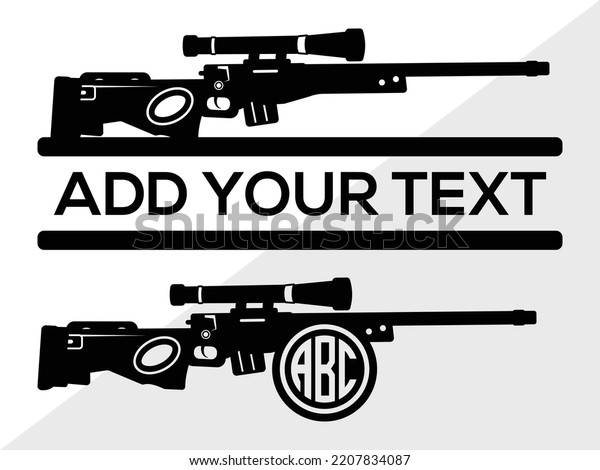 Sniper Rifles Monogram Svg Printable Vector Stock Vector (Royalty Free ...
