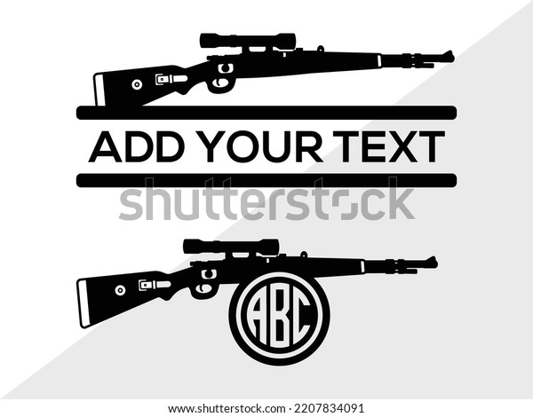 Sniper Rifles Monogram Svg Printable Vector Stock Vector (Royalty Free ...
