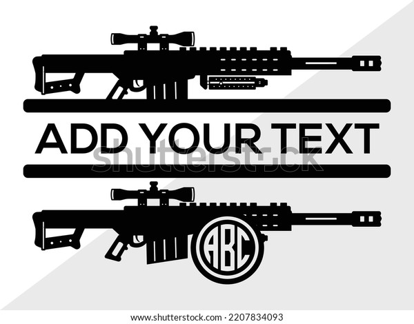 Sniper Rifles Monogram Svg Printable Vector Stock Vector (Royalty Free ...