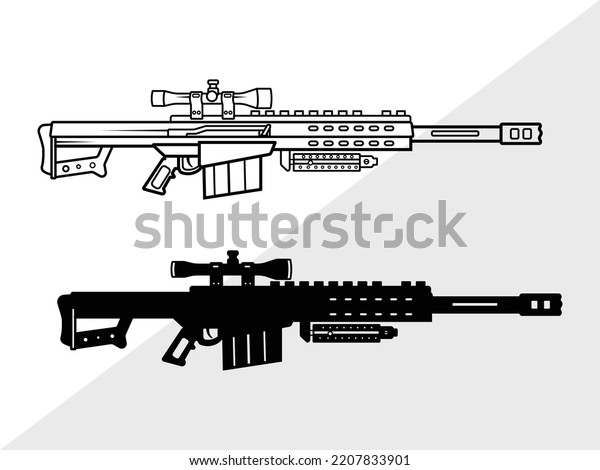 Sniper Rifles Svg Printable Vector Illustration Stock Vector (Royalty ...