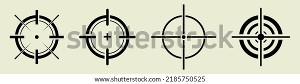 Sniper Scope Shooting Target Icons Stock Vector (Royalty Free ...