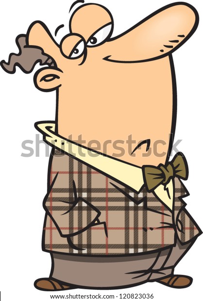 Snobby Cartoon Man Sticking His Nose Stock Vector (Royalty Free) 120823036