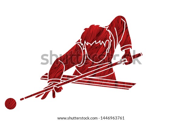 Snooker Player Action Cartoon Graphic Vector Stock Vector (Royalty Free ...
