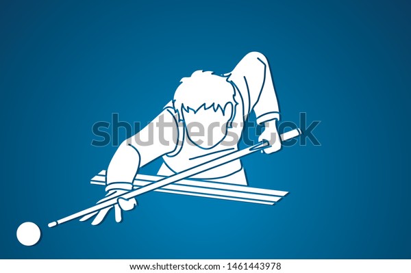 Snooker Player Action Cartoon Graphic Vector Stock Vector (Royalty Free ...