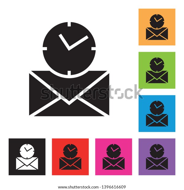 Snoozed Email Icon Different Color Background Stock Vector (Royalty ...