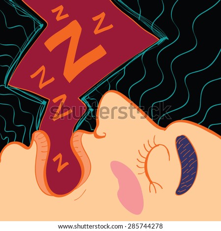 Snoring Man Old Man Snoring While Stock Vector (Royalty Free) 285744278 ...