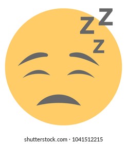 Snoring Sleeping Emoticon Face Stock Vector (Royalty Free) 1041512215 ...