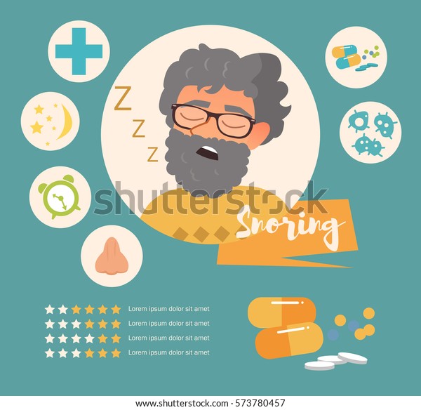 Snoring Vector Art Cartoon Isolated Flat Stock Vector (Royalty Free ...