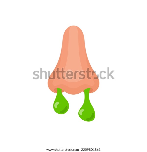 코에서 코 클로즈업 질병의 증상으로서의 점액. 스톡 벡터(로열티 프리) 2209801861 | Shutterstock