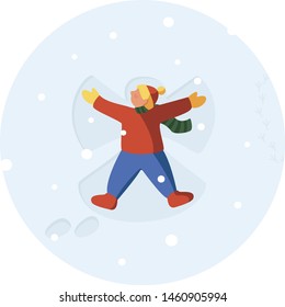 Snow Angel Vector Illustration Flat Character Stock Vector (Royalty ...