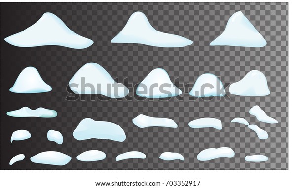 Snow Big Set Cartoon Snowdrift Vector Stock Vector (Royalty Free ...