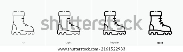 Snow Boot Icon Linear Style Sign Stock Vector (Royalty Free) 2161522933 ...