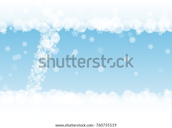 Snow Border White Snowflakes On Horizontal Stock Vector (Royalty Free ...