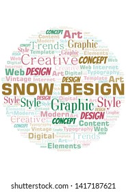 Snow Design Word Cloud Wordcloud Made Stock Vector (Royalty Free ...
