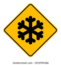 Yellow Hazard Sign Ice Symbol Stock Illustration 1228786312