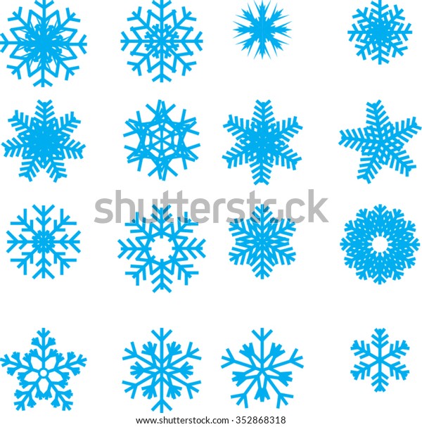 Snow Flakes Set Original Stylized Snow Stock Vector (Royalty Free ...