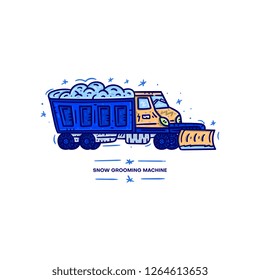 Snow Grooming Machine Ice Snow Removing Stock Vector (Royalty Free ...
